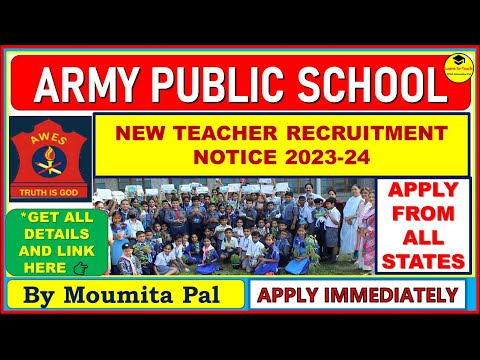 🔥ARMY PUBLIC SCHOOL VACANCY 2023-24 | APS VACANCY NEW NOTIFICATION OUT | ARMY PUBLIC SCHOOL VACANCY