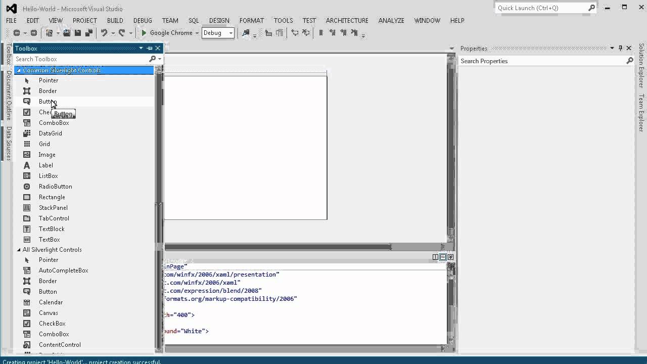 C# Tutorial 1: CSharp Hello World Silverlight 5 Application  (Beginners)