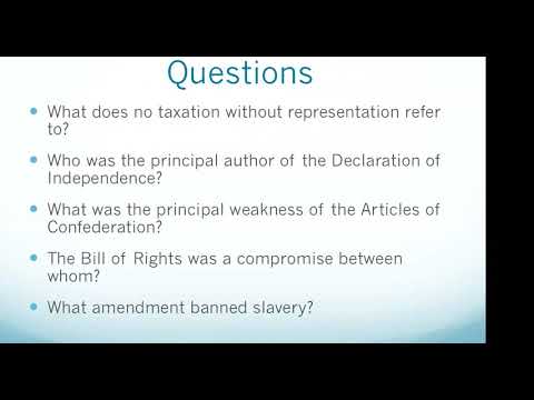 PRAXIS Elementary Ed Exam: American Revolution and Founding (round preview)