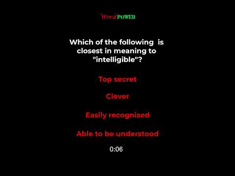 Intelligible; build your vocabulary, one word at a time.