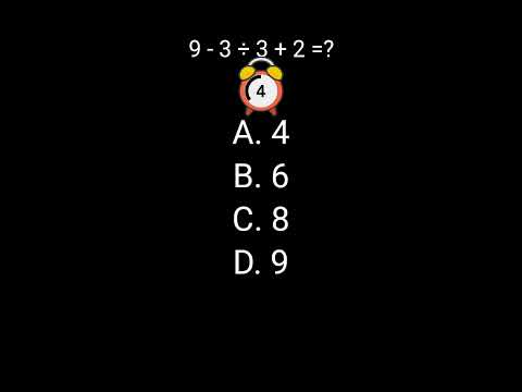 9-3÷3+2? #quiz #mathexam #maths #triviatricks #mathquiz #mathstricks #mathtest #puzzle #algebra