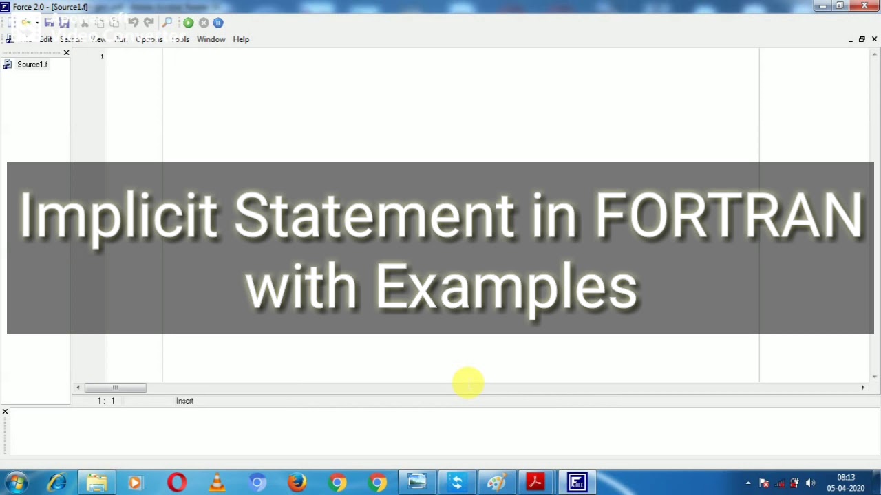 Implicit Statement in FORTRAN | Examples | Another Way of Declaring Variable Implicitly
