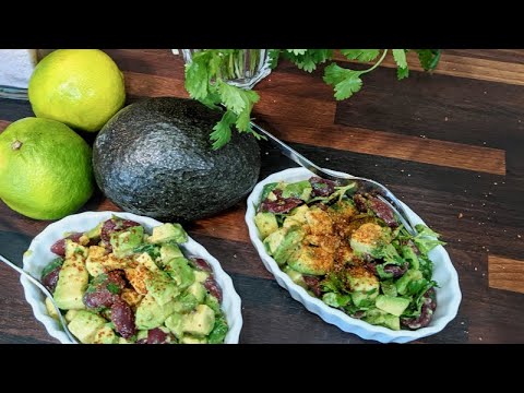 The Best Avocado Side Salad w/ Kalamata Olives — EASY!