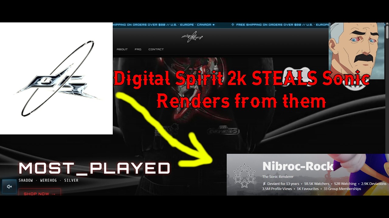 Digital Spirit 2K steals (and makes money from) Sonic fan Renders from an individual on Deviantart