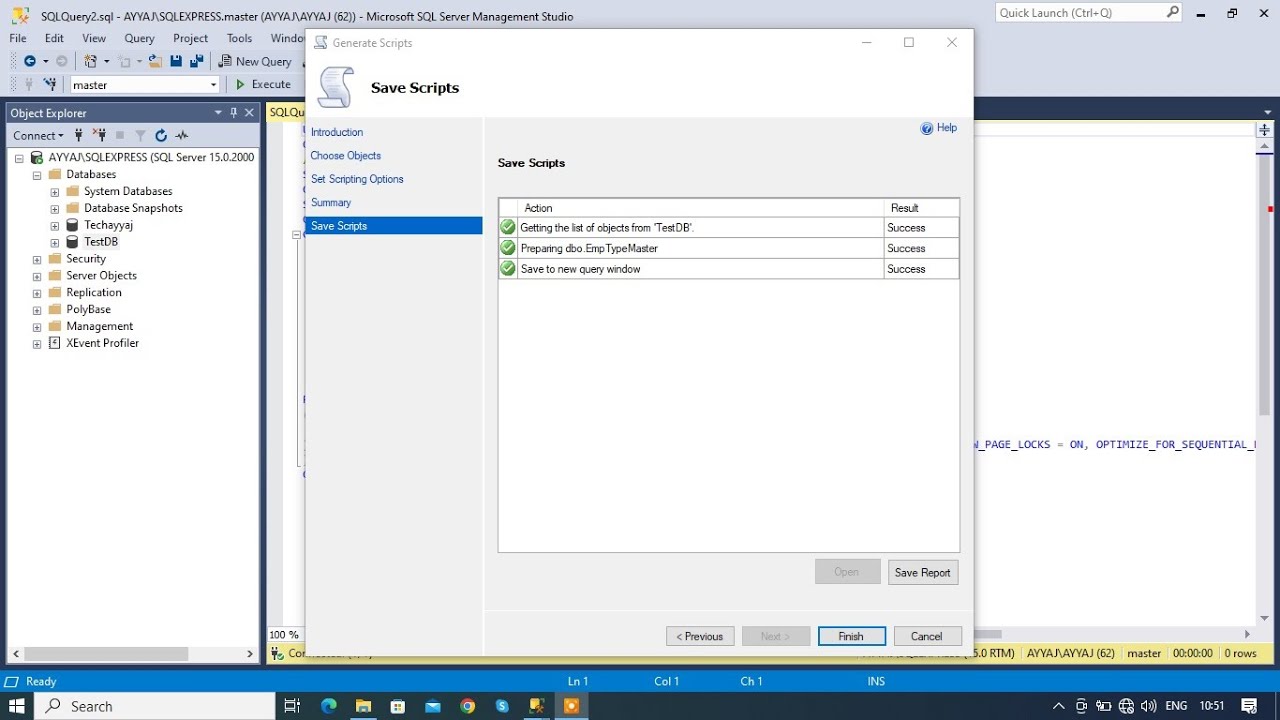 Generate Script entire database SQL Server/How To Generate Scripts For Database Objects In SQL