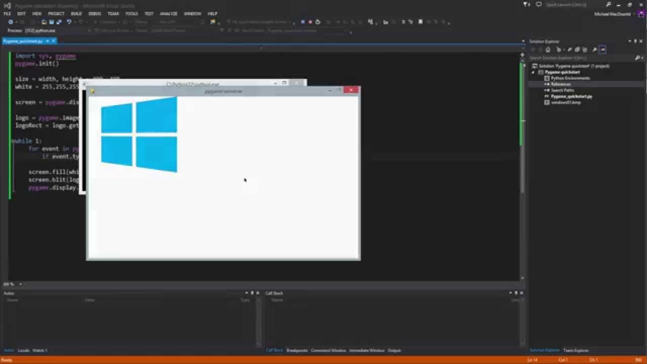 Quick Guide: PyGame & Python Tools for Visual Studio
