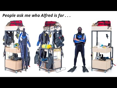 Scuba diver cabinet, furniture utility rack - Alfred by Disegno 47