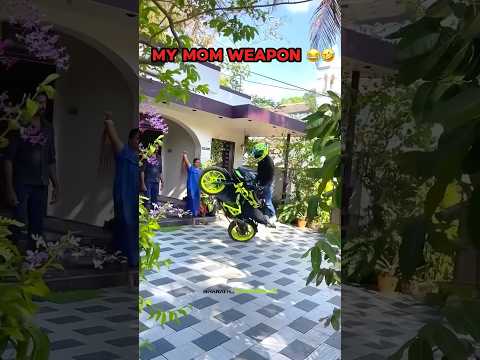 My Mom weapon 🤣😂 #subscribe #youtube #motorcycle #bikerider #ktm #ktmlover #bike #funny #shorts