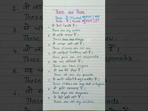 Use of These and Those #shorts #englishgrammar