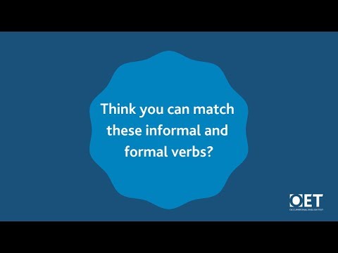Informal and formal verbs