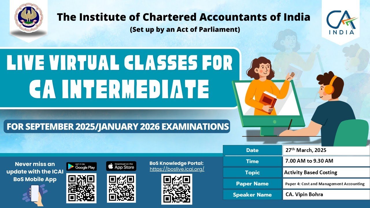 Intermediate Paper 4:CMA | Topic: Activity Based Costing | Session 1 | 27 March, 2025