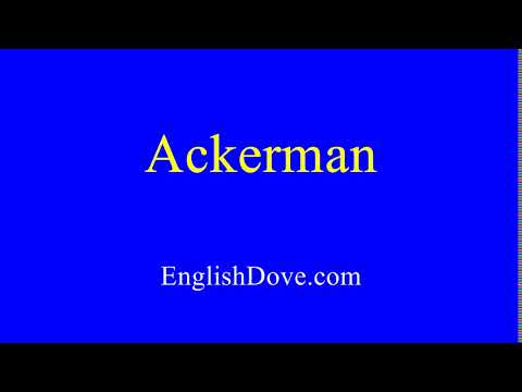 How to pronounce Ackerman in American English.