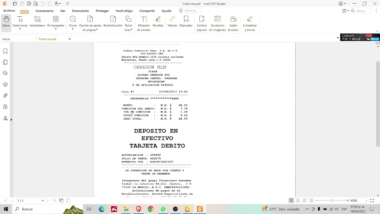 TICKET OXXO EDITABLE O EDITADO 2024