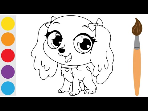 let's color this cute puppy || coloring pages for kids, improve children's creativity
