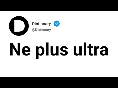 Ne plus ultra Meaning In English