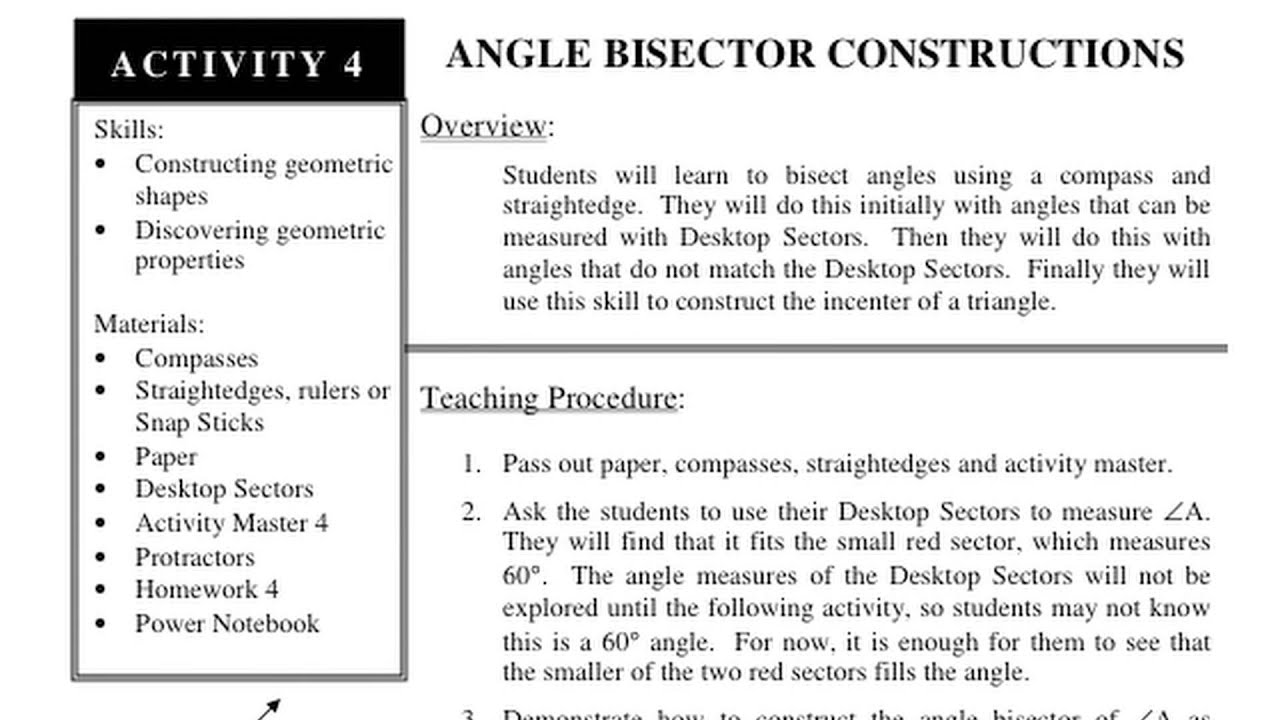 Geometry Teacher's Guide for hands-on learning