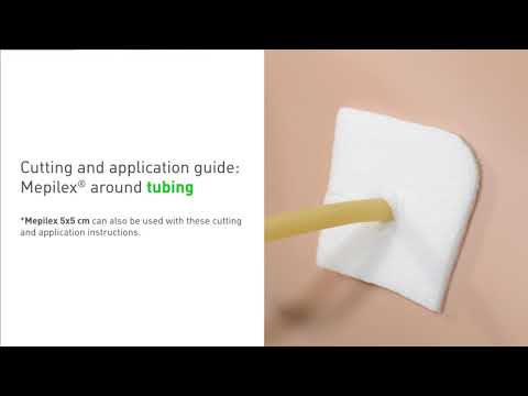 How to apply Mepilex around tubing