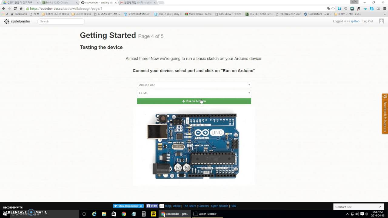Codebender Arduino Blink