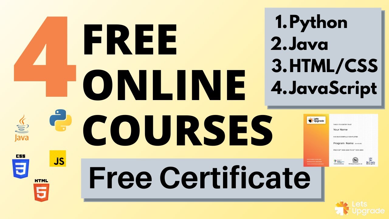 Free Python, Java, HTML/CSS, JavaScript courses with Certificate | LetsUpgrade Free Courses