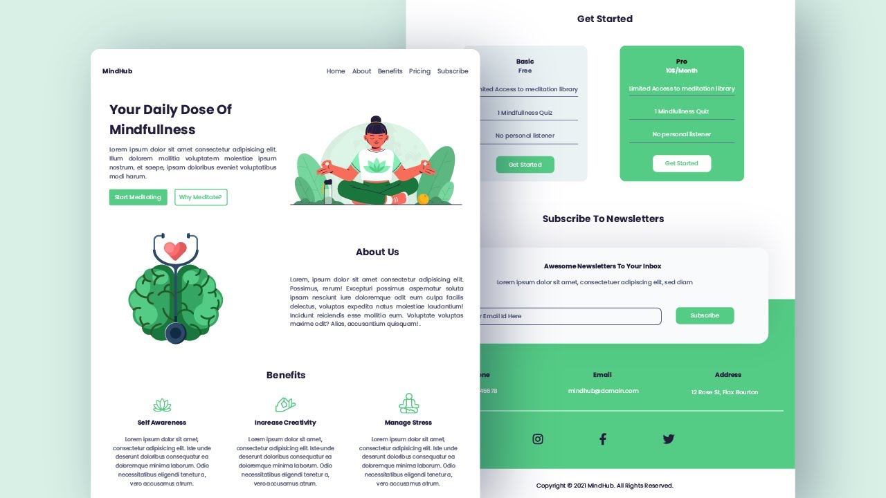 Responsive Website With HTML, CSS & Javascript | Step By Step Tutorial