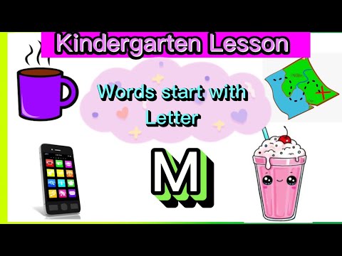 Words Start With Letter M | Words Begin M | Preschool Learning