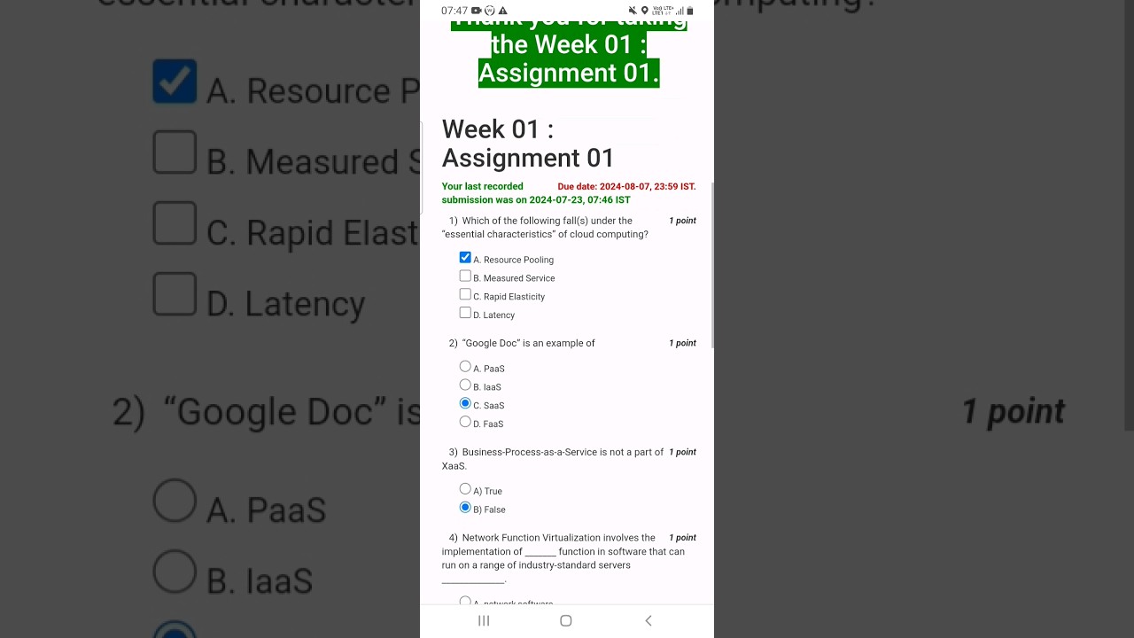 cloud computing nptel week 1 answe July 2024 | nptel cloud computing week 1 answer #week1 #nptel