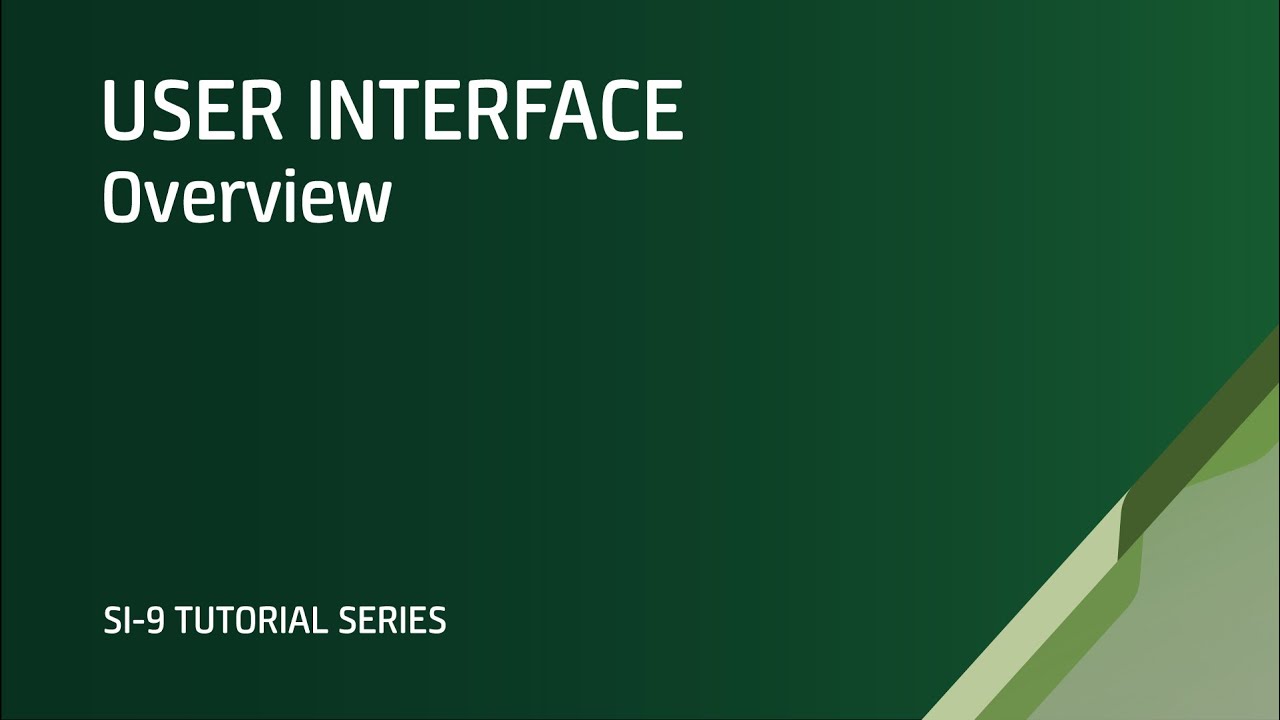 User Interface: Overview / SIDRA INTERSECTION 9