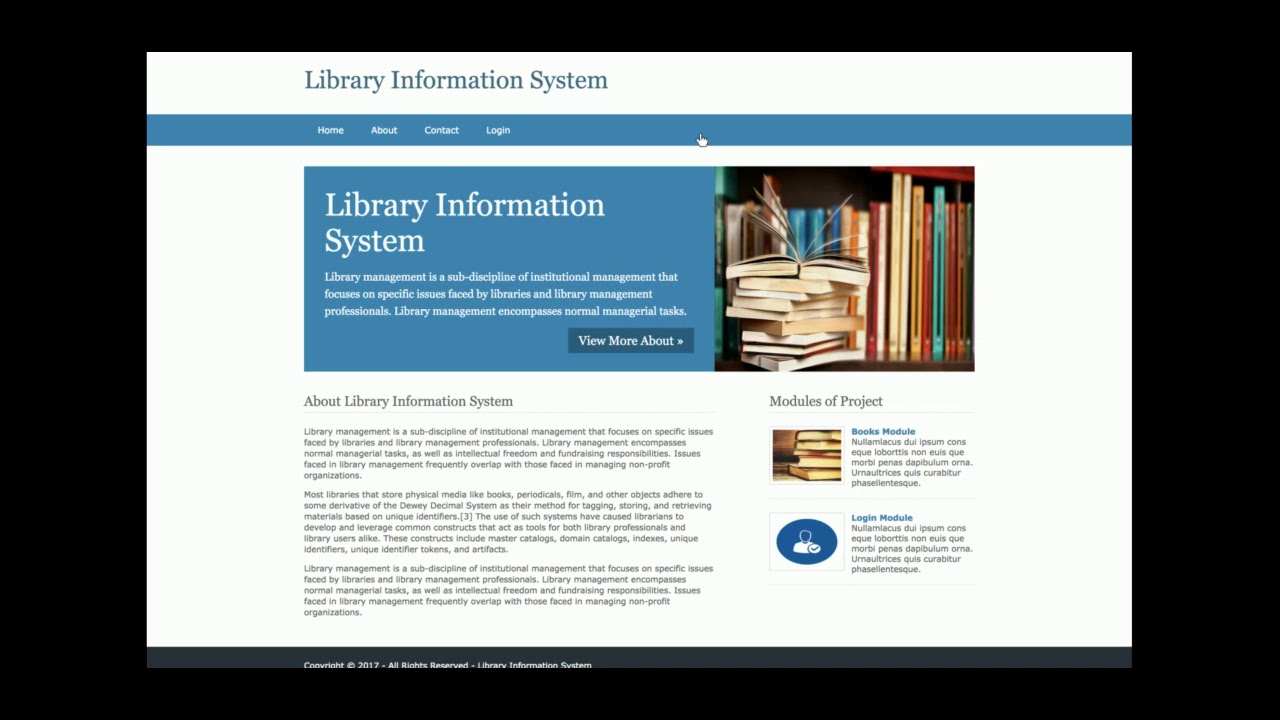 Python, Django and MySQL Project on Library Information System