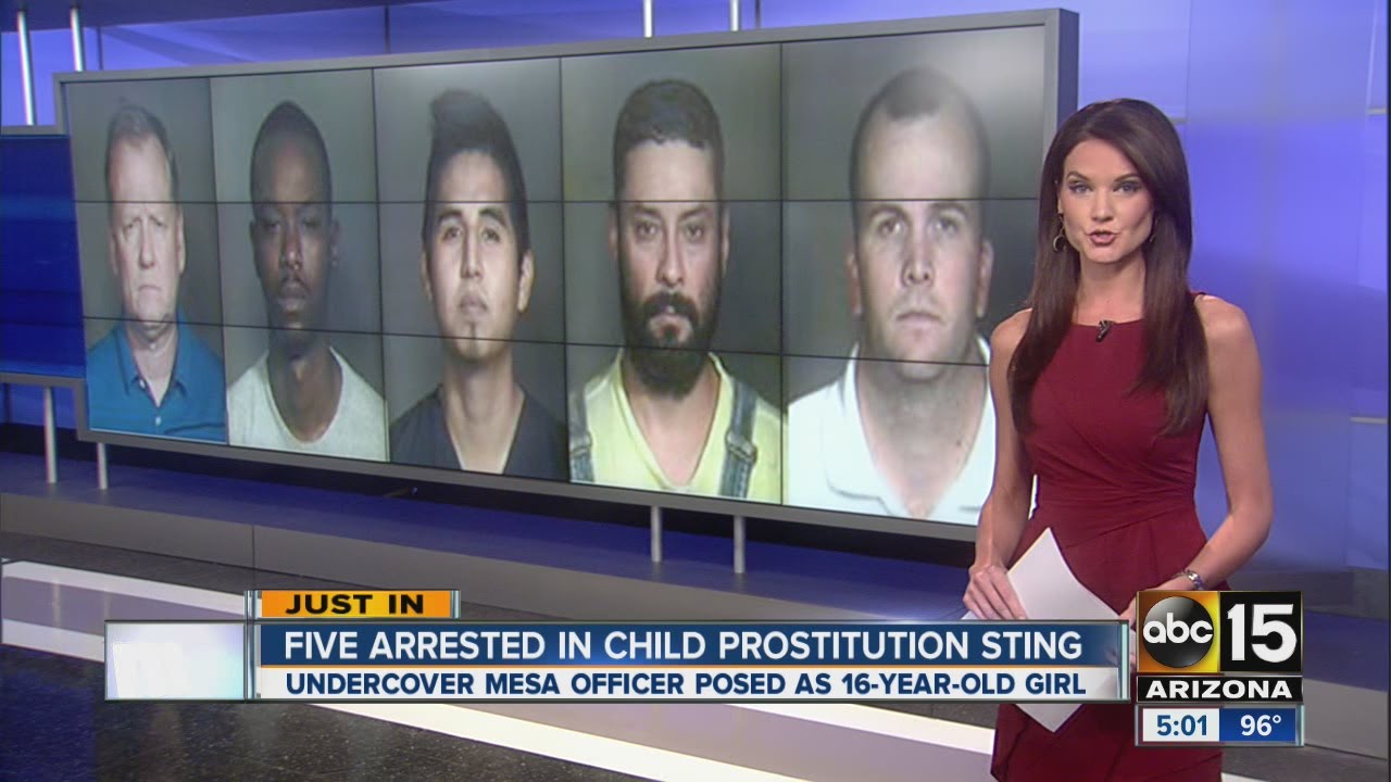 Five arrested in child prostitution sting