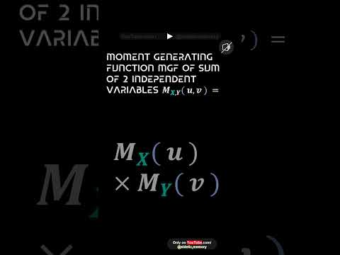 Moment Generating Function MGF Of Sum Of 2 Independent Variables , { , } = # Maths ! St