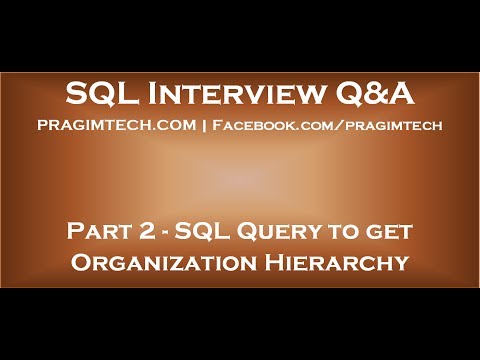 Learn Part 2 SQL query to get organization hierarchy - Mind Luster