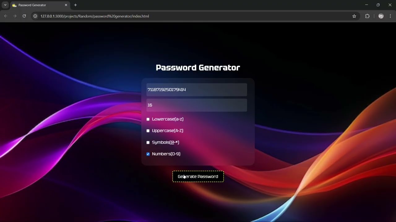 Random Password Generator (No Talk)