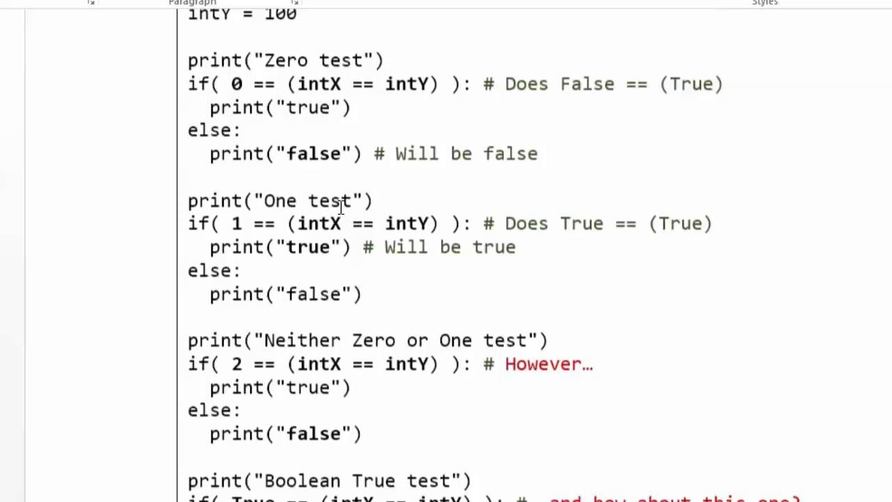 Python Module 03-08 Boolean Values