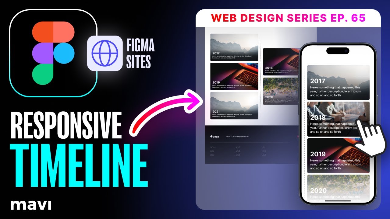 Design a RESPONSIVE TIMELINE – Grid Auto Layout in Figma Sites (Web Design ep.65 • #figma #course)