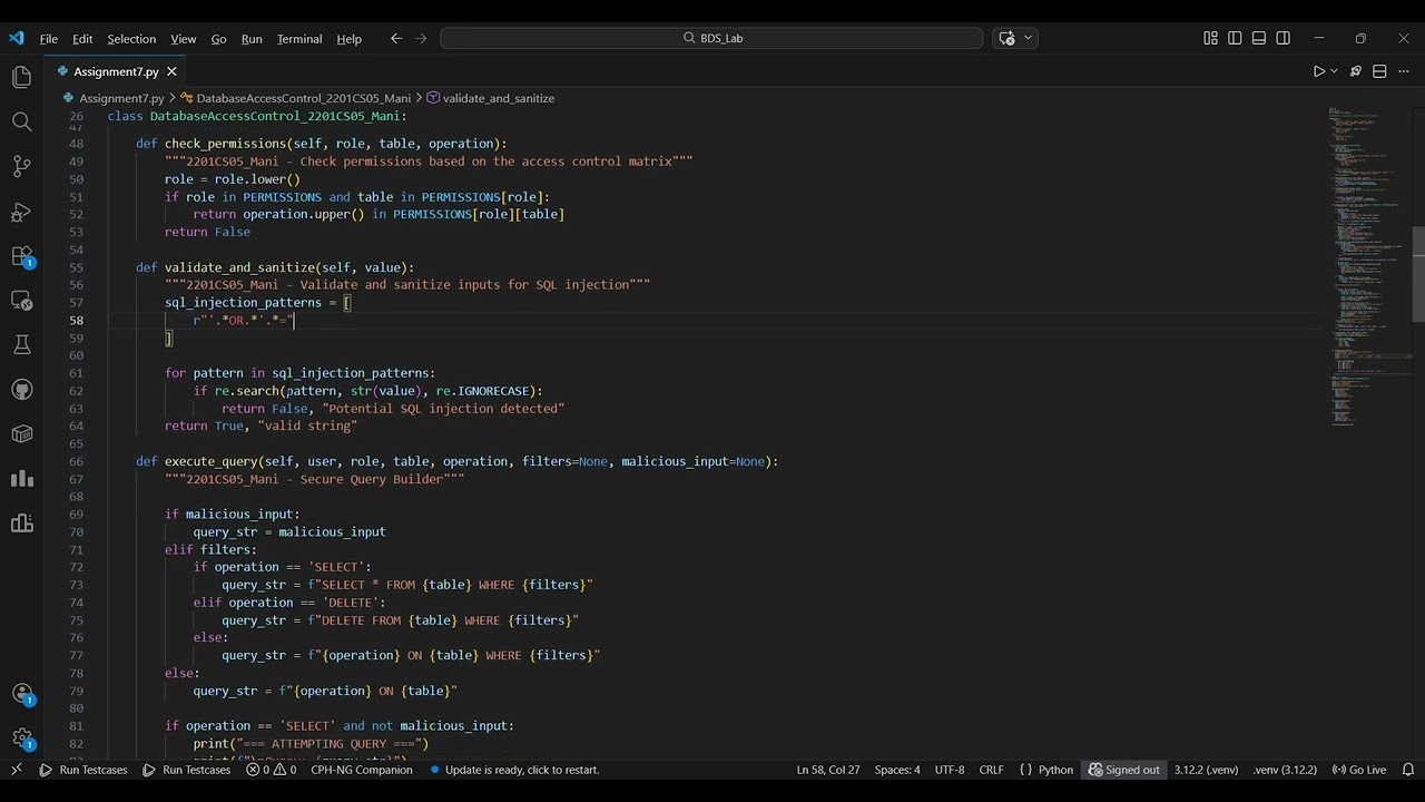 Assignment 7 2201CS05