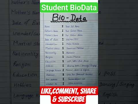 Bio-Data Format for Students | Simple Resume
