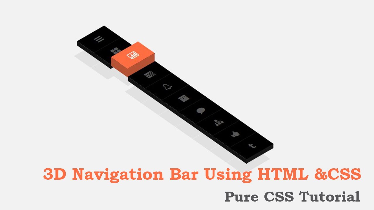 3D Navbar With Awesome Hover Effects Using Html & CSS - Pure CSS Tutorial |Web Tutorials
