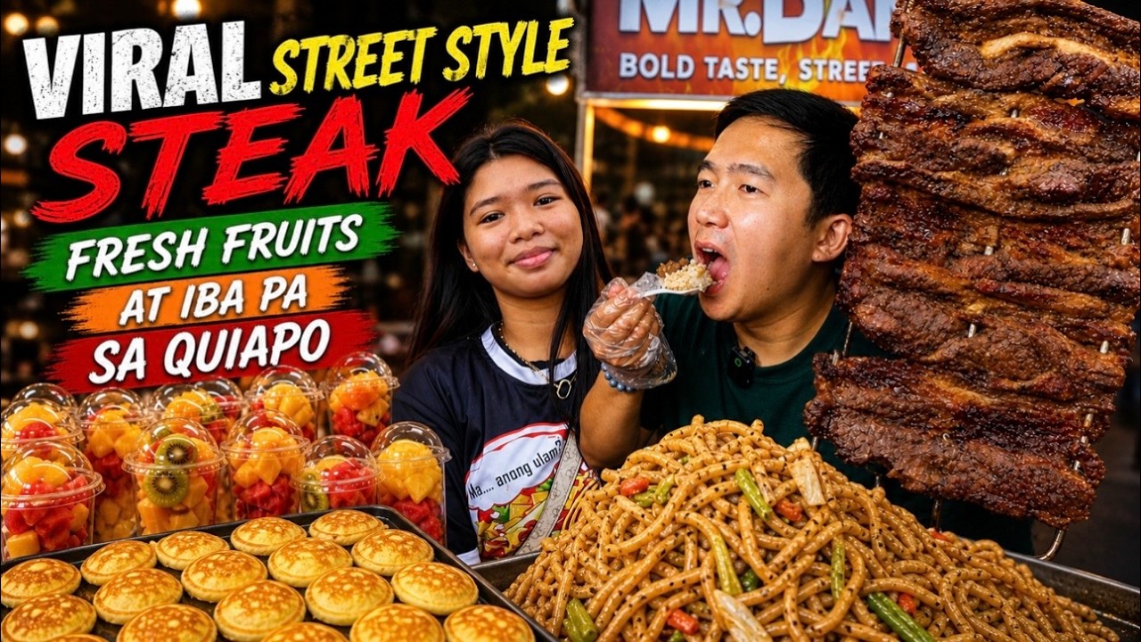 Trending QUIAPO STREET FOOD! ₱160 Steak, Fruit Shake, Bilo-Bilo & Mini Pancakes | KAFOODTRIP