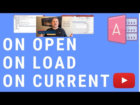 How to Run Code as Your MS Access Form Opens - On Open, On Load, and On Current
