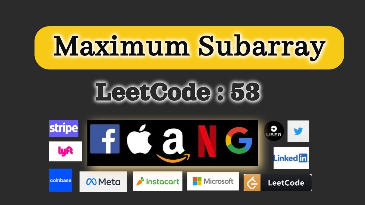 Array interview problem and Java code: Maximum Subarray -: Blind 75:  Leetcode 53 || Sliding Window