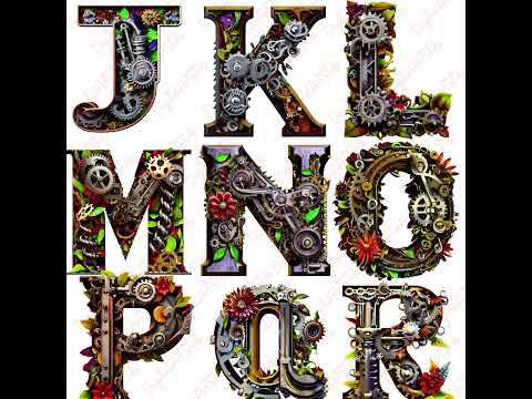 Steampunk Floral Initials Clipart Bundle Full English Alphabet - High Quality - PNG - Transparent
