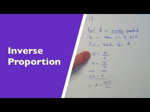 How To Work Out Formulas For Inverse Proportion (y is inversely proportional to x)