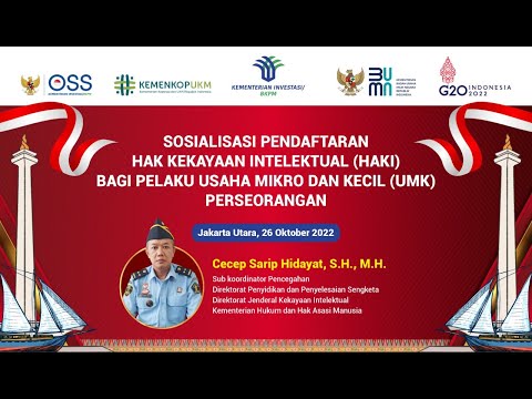 Sosialisasi Pendaftaran Hak Kekayaan Intelektual (HAKI) Bagi Pelaku UMK Perseorangan