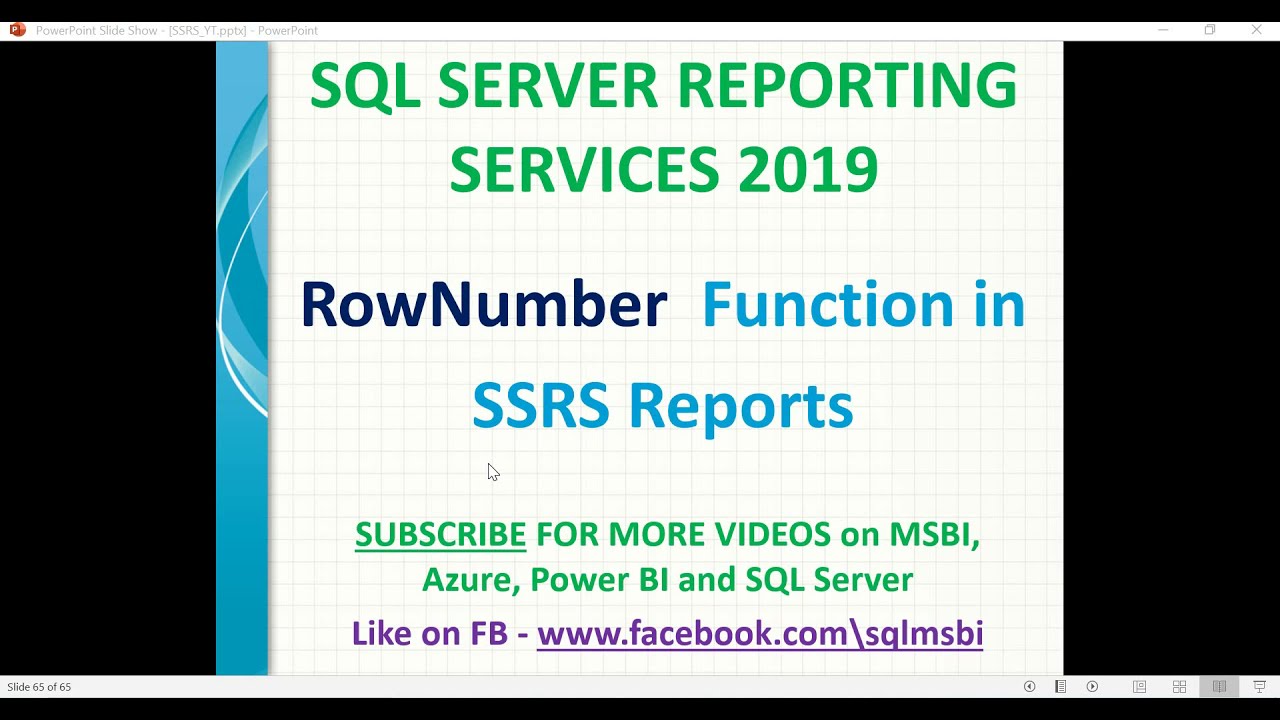 SSRS Expressions | RowNumber in SSRS | ssrs row number function