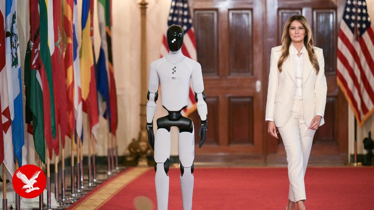 Melania Trump arrives with AI-powered robot to education summit