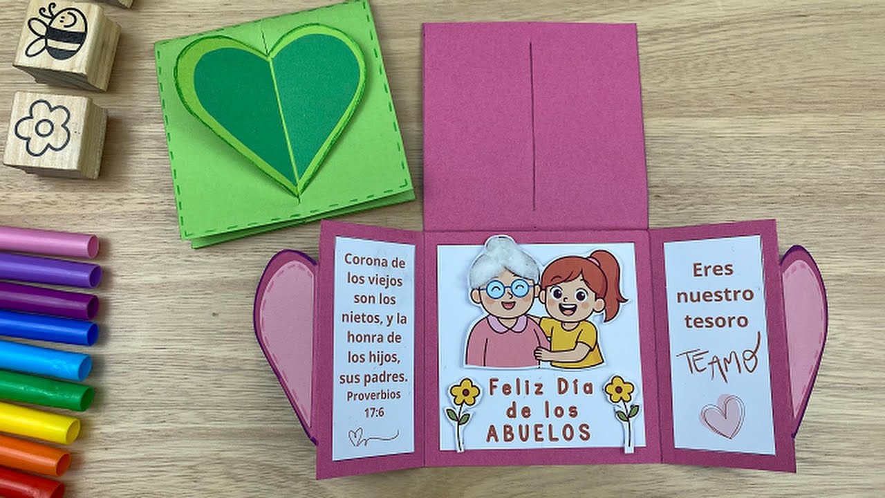 🎁 FREE PDF - Grandparents' Day Card ✨ | Step by Step