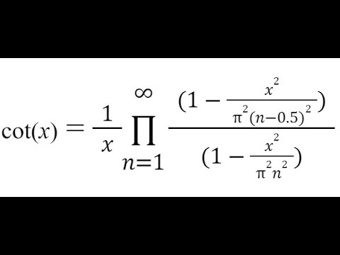Google Sheets COT(x) cotangent Taylor Polynomials using Infinite Product Series also found in excel