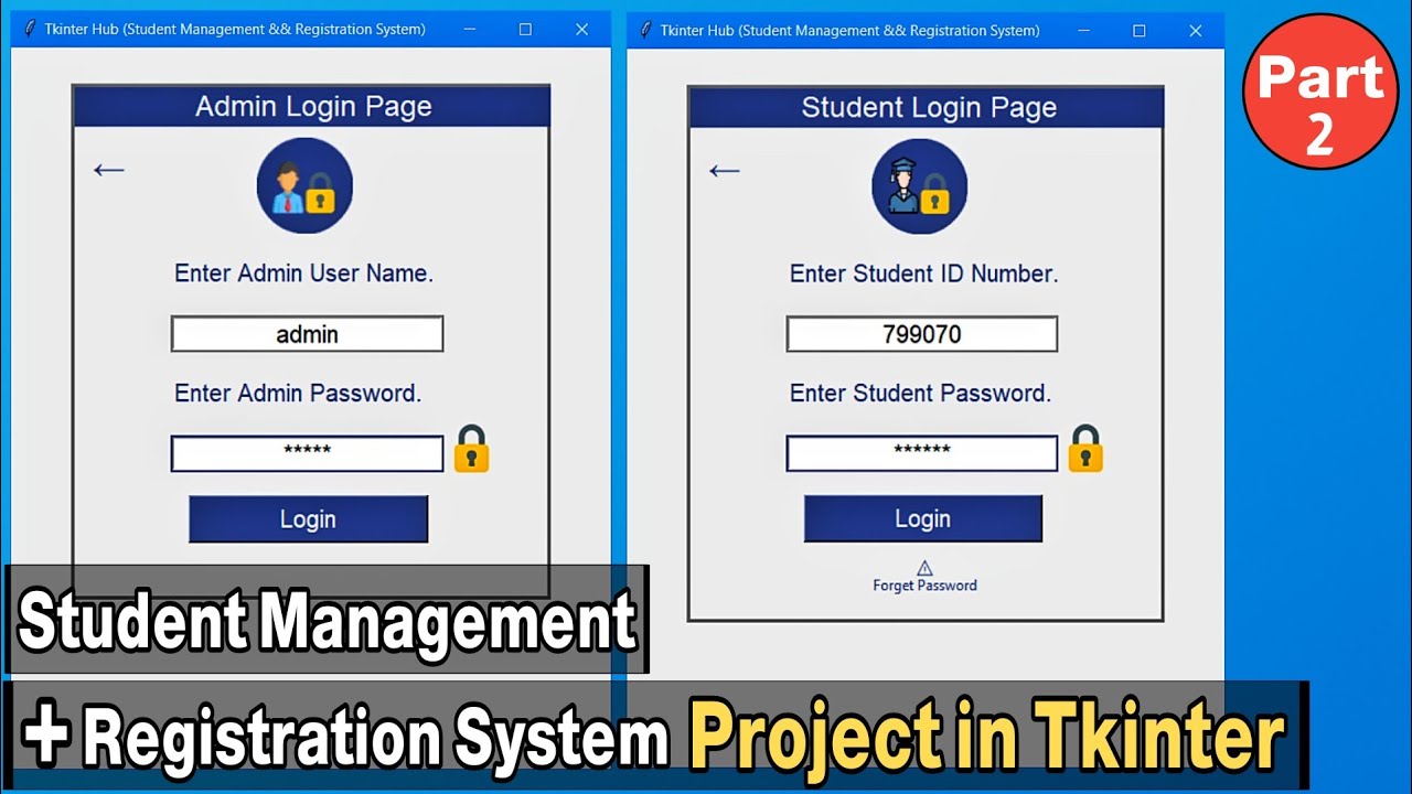Python Tkinter Login Page Tutorial | Student Management Project (Part 2)