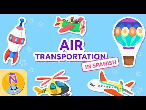 AIR TRANSPORTATION 🛩️ TRANSPORTES de AIRE 🚁 Spanish Vocab for Kids