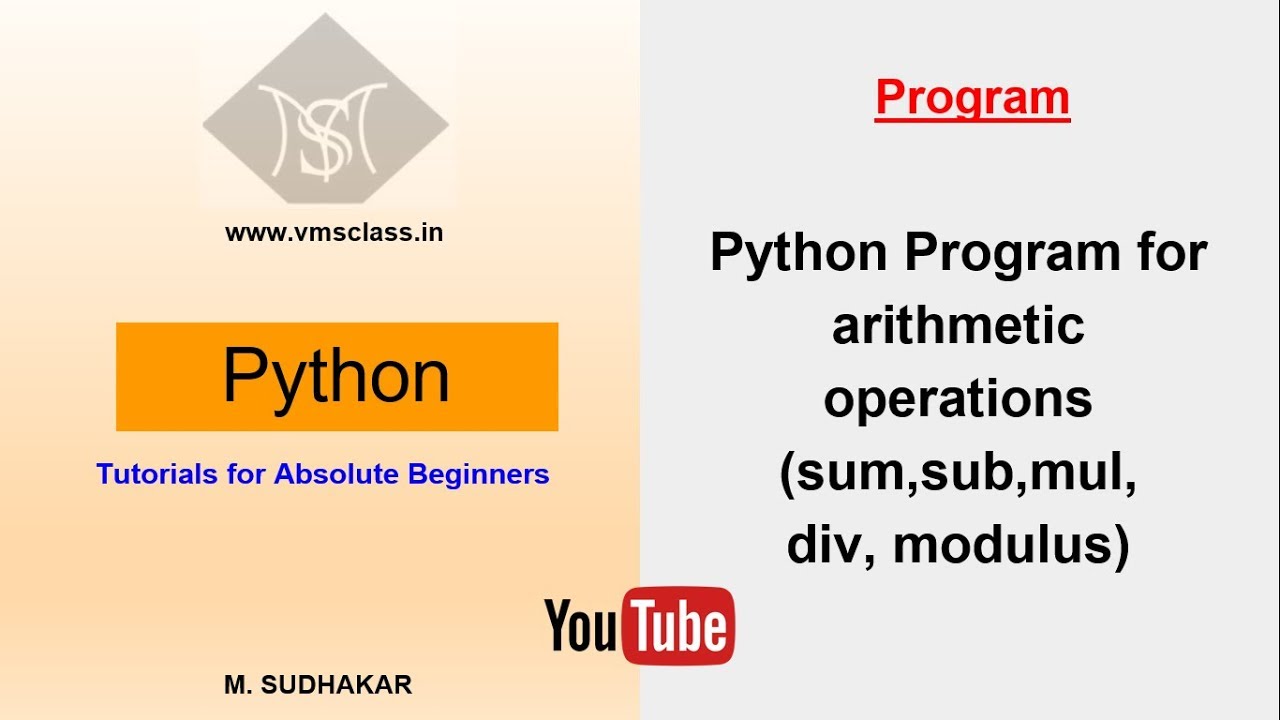 Python program to perform arithmetic operations on two variables